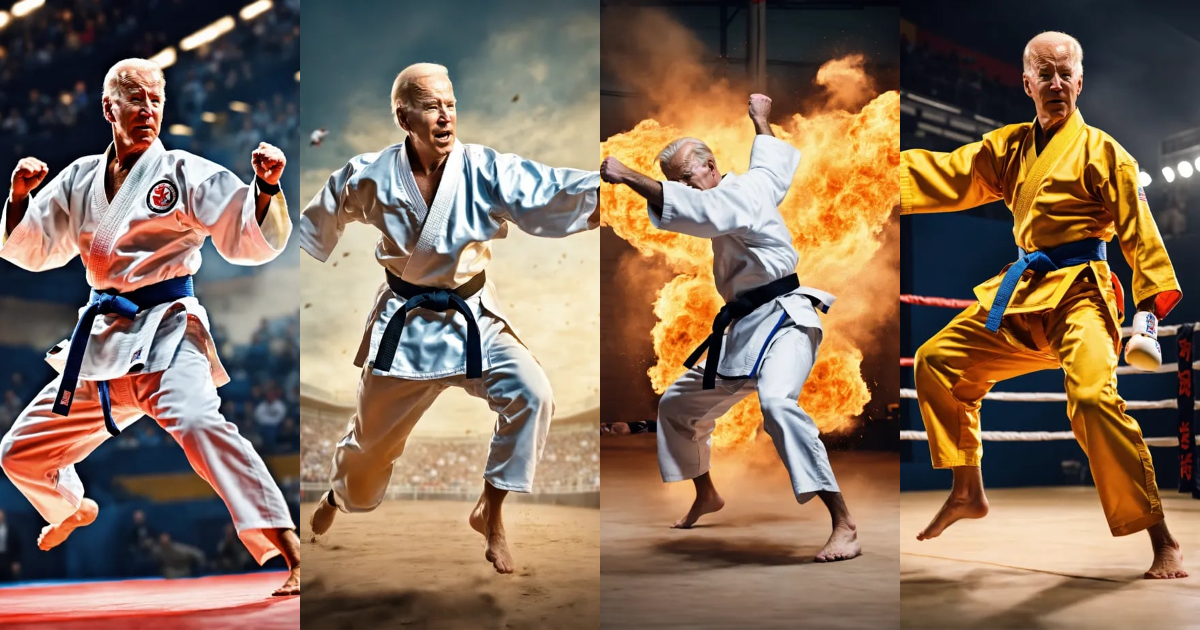 Lexica - Karate fighter Joe Biden in the arena, sports ((action shot ...