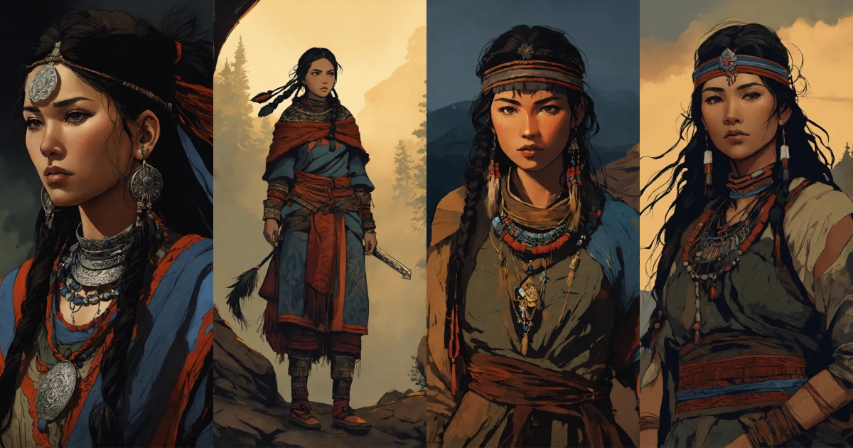 Lexica - Illustration of a young Sámi woman in the style of Bernie ...