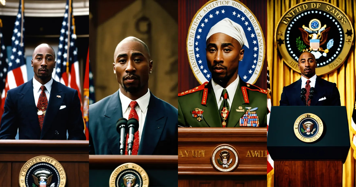 Lexica - Tupac Shakur as the President of the United States high ...