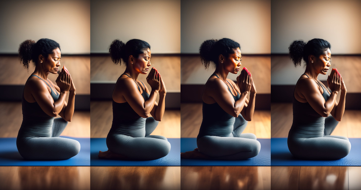 Lexica - Crying woman doing yoga