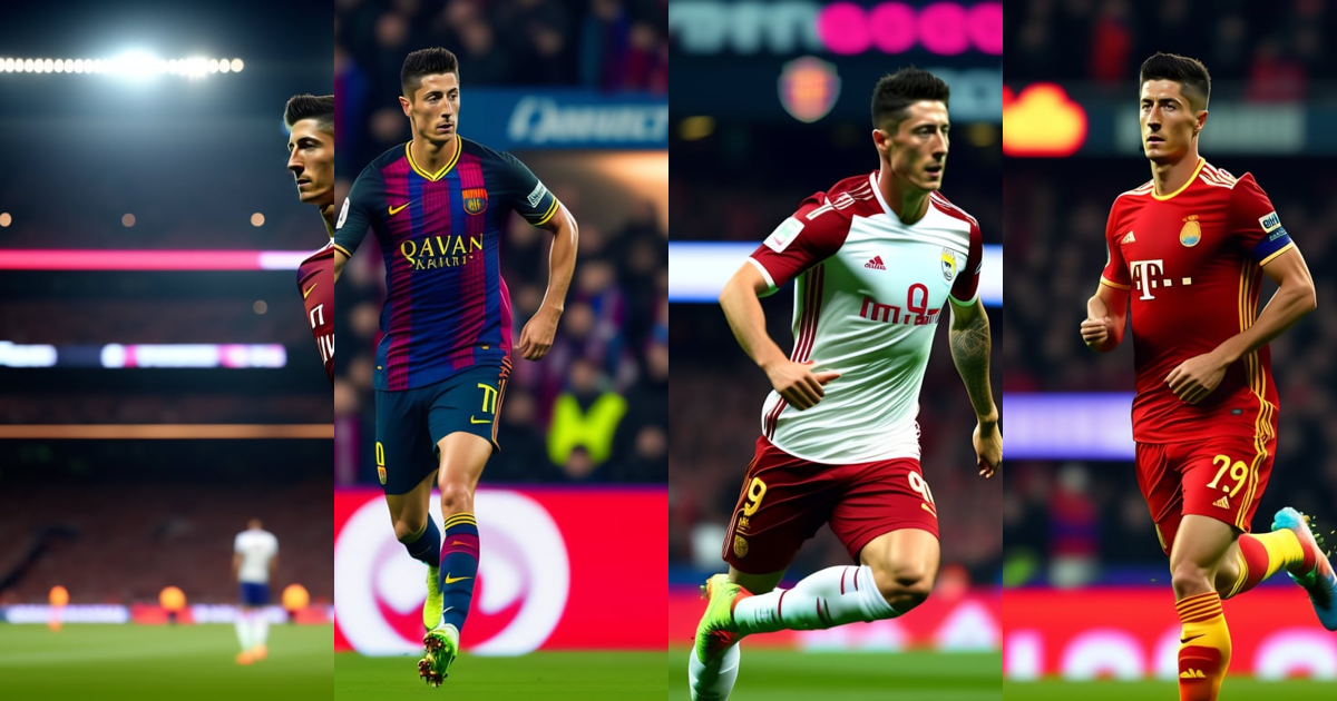 Lexica - Robert lewandowski playing in a stadium with barcelona against ...