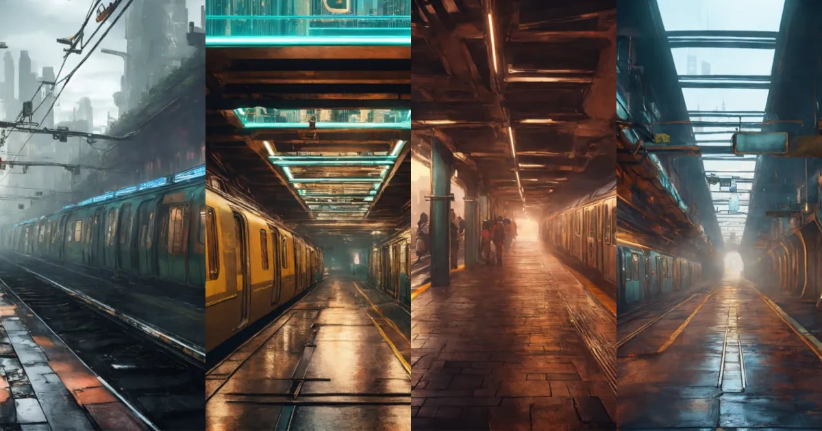 Lexica - Surreal style, A future subway in a city street, dystopian, 8k ...
