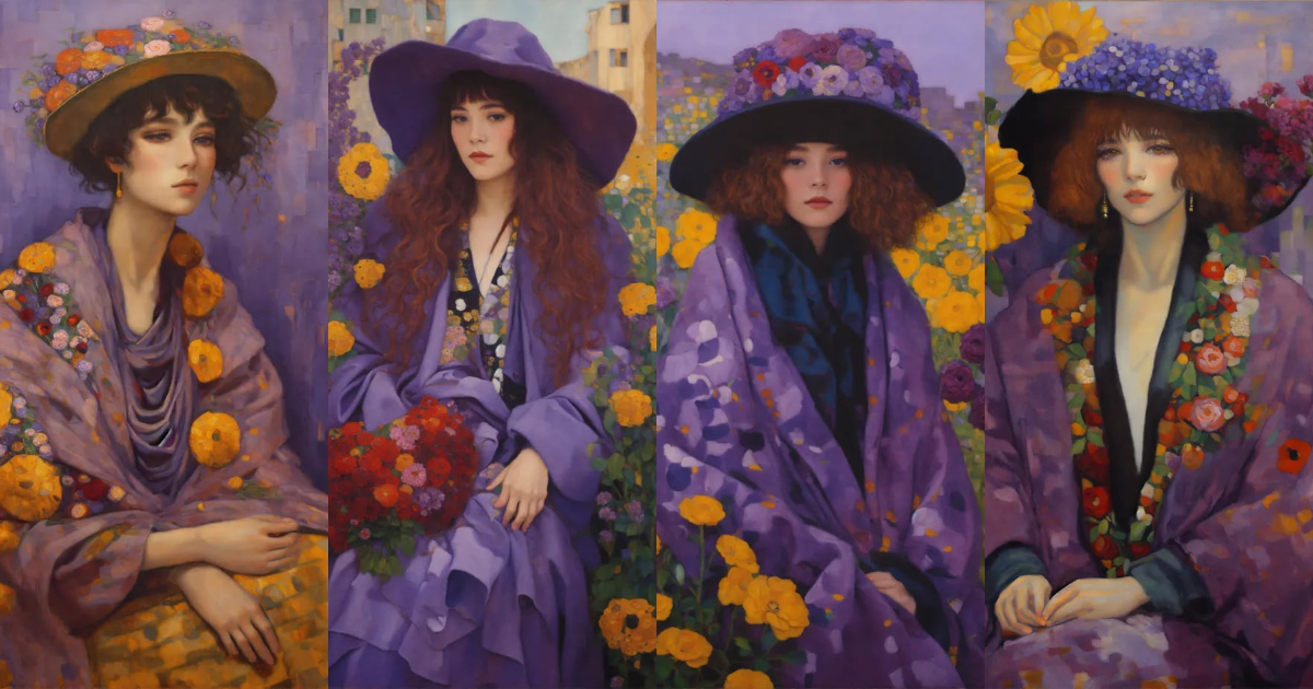 Lexica - Oil painting of a fashionable homeless woman, flowers , by ...
