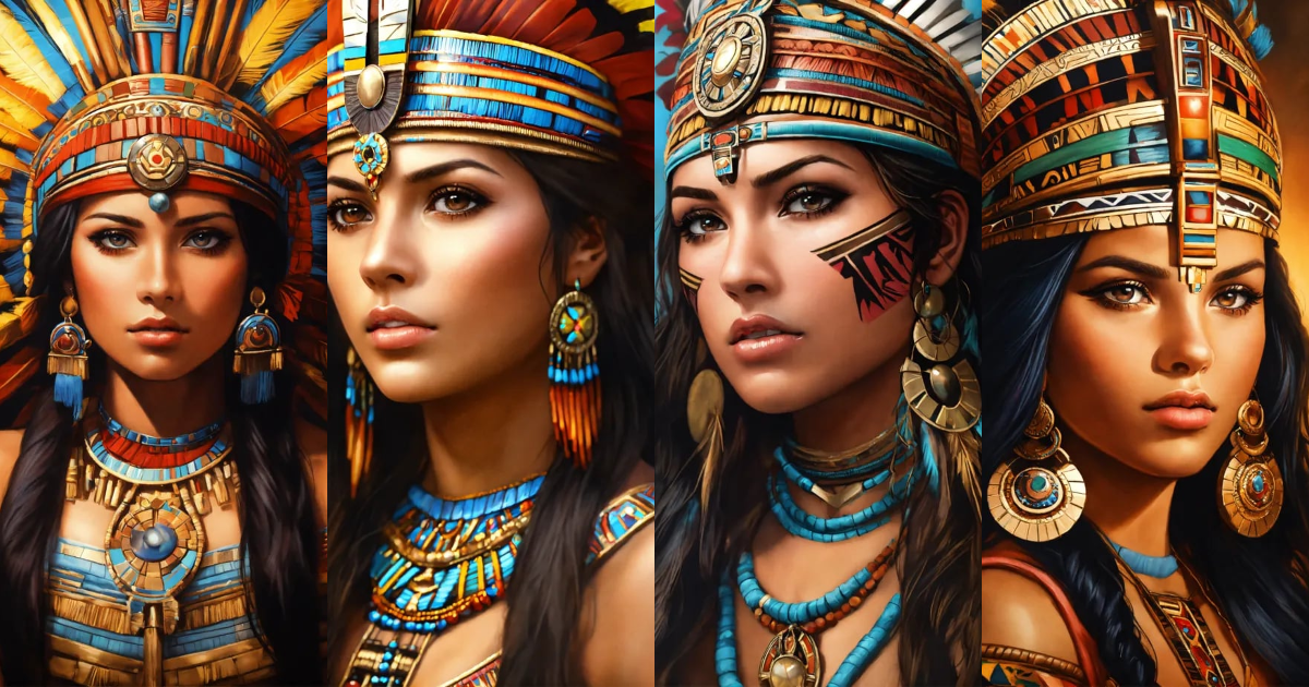 Lexica - Aztec princess, realistic, portrait, high detail, high ...
