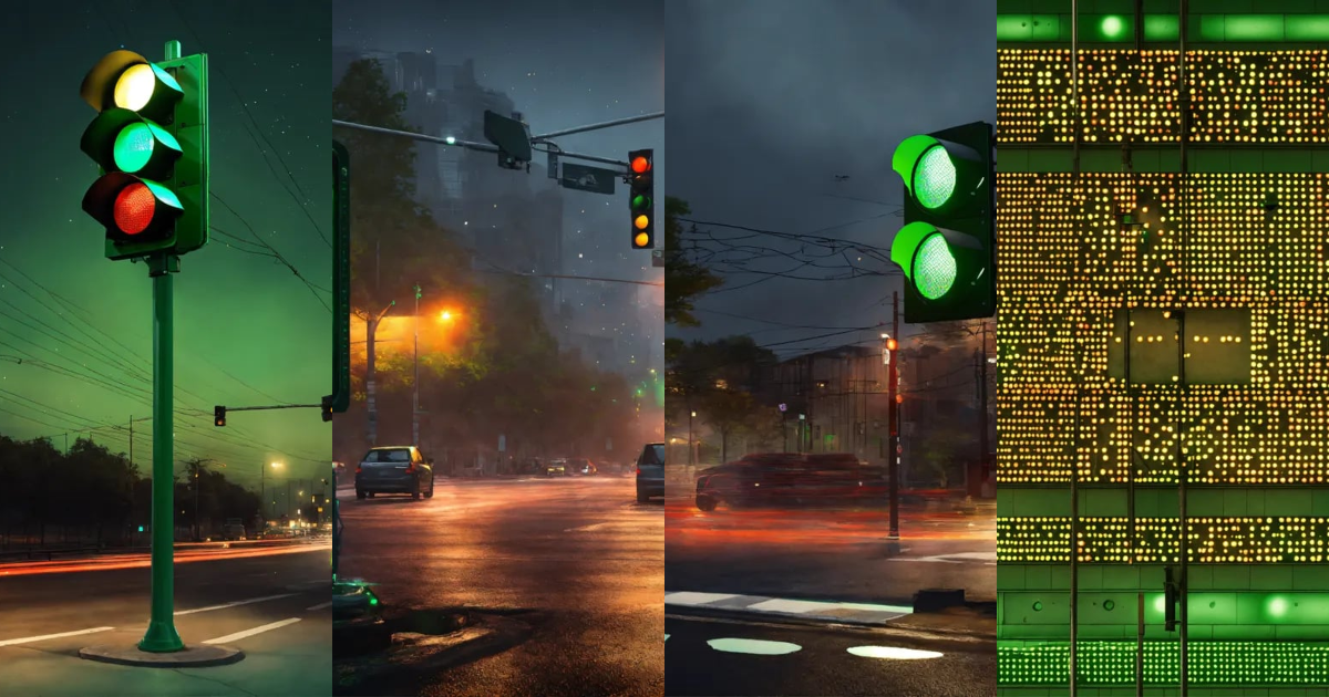 Lexica - Create a single green trafficlight with the typical structure ...