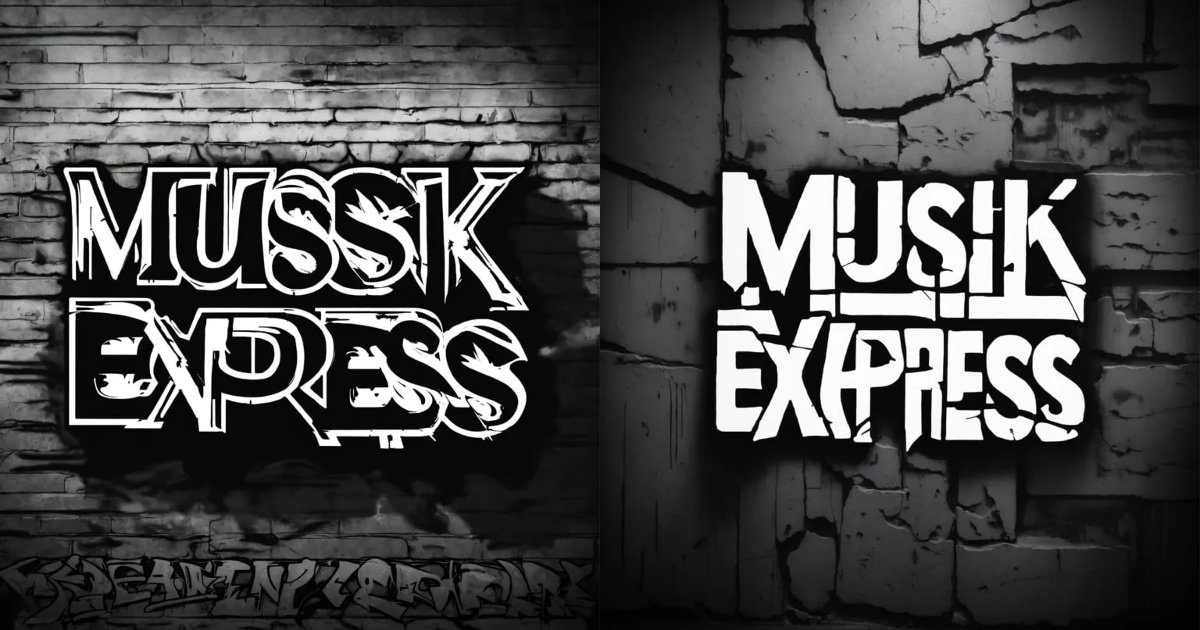 Lexica - Graffiti-style text logo, that says the exact words "MUSIK ...