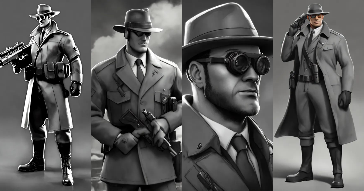 Lexica - Spy from Team Fortress 2, best quality, cloudy gray background ...