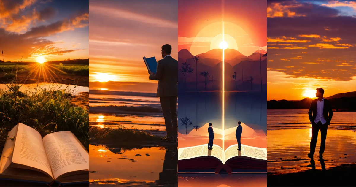 Lexica - Self confident leader sunset book power knowledge growth ...
