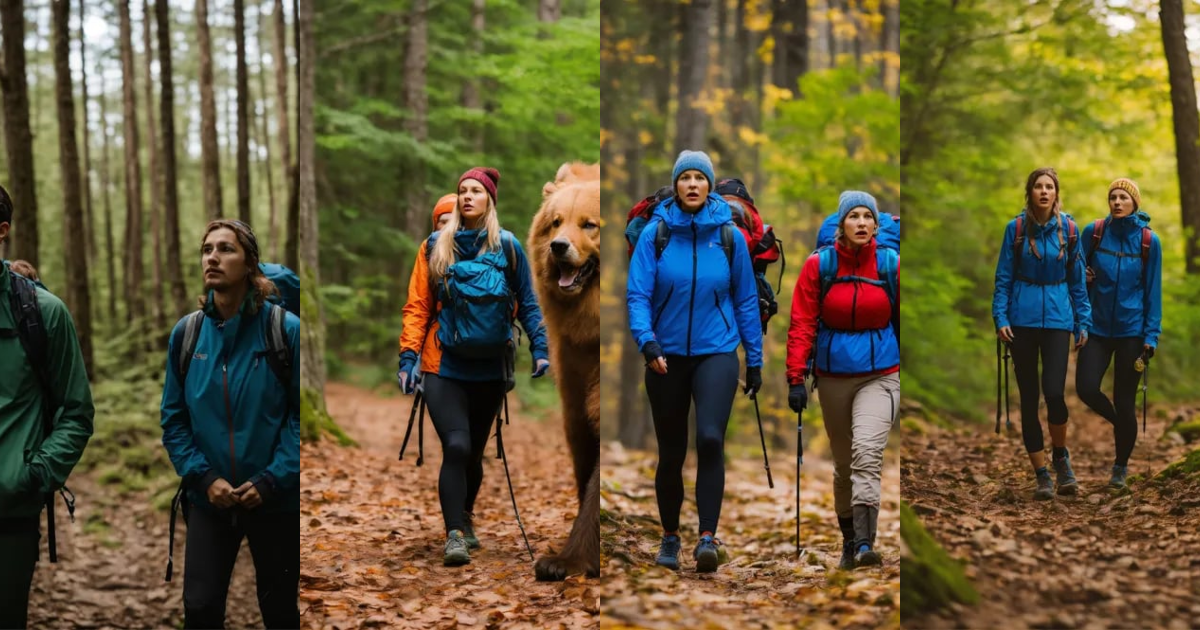 Lexica - 2 scared hikers in the woods portraits
