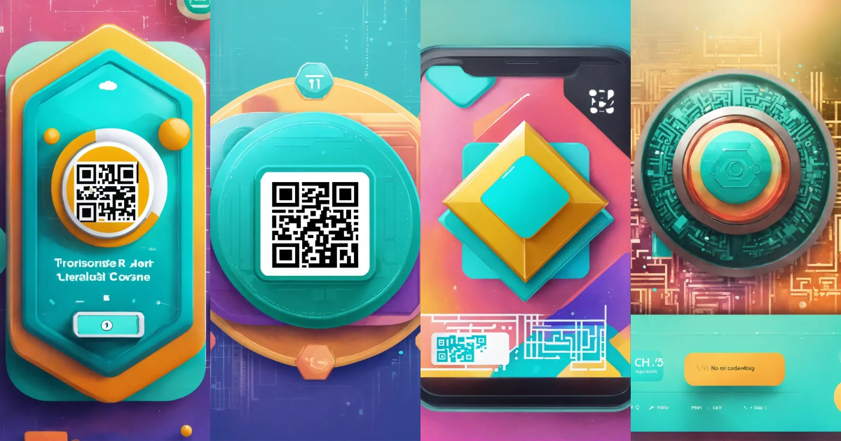 Lexica - Colorful turquoise badge widget with QR code in the middle