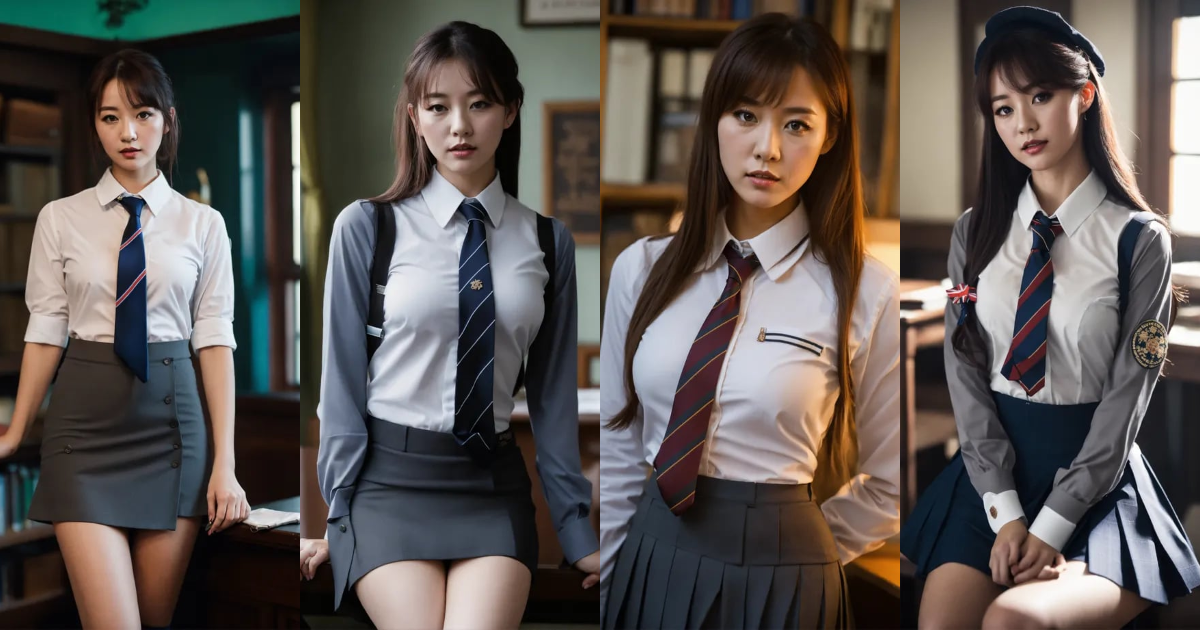 Lexica - Unbuttoned, released tie, The british lady wearing a school ...