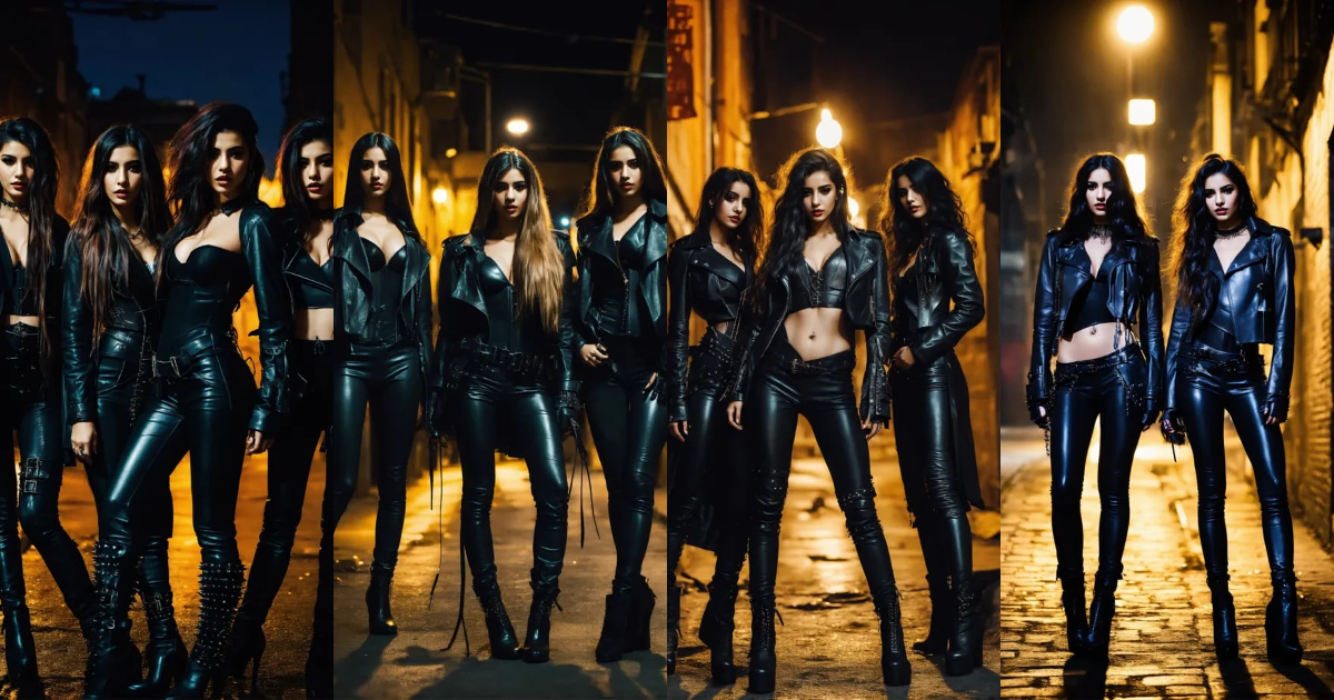 Lexica - Three stunning young arab punk women with very long hair ...