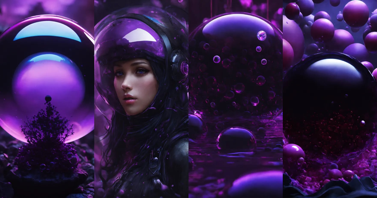 Lexica - Black purple one bubble, abyssal theme