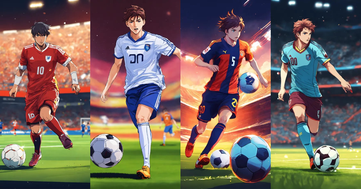Lexica - Anime style soccer player in 8k vector quality