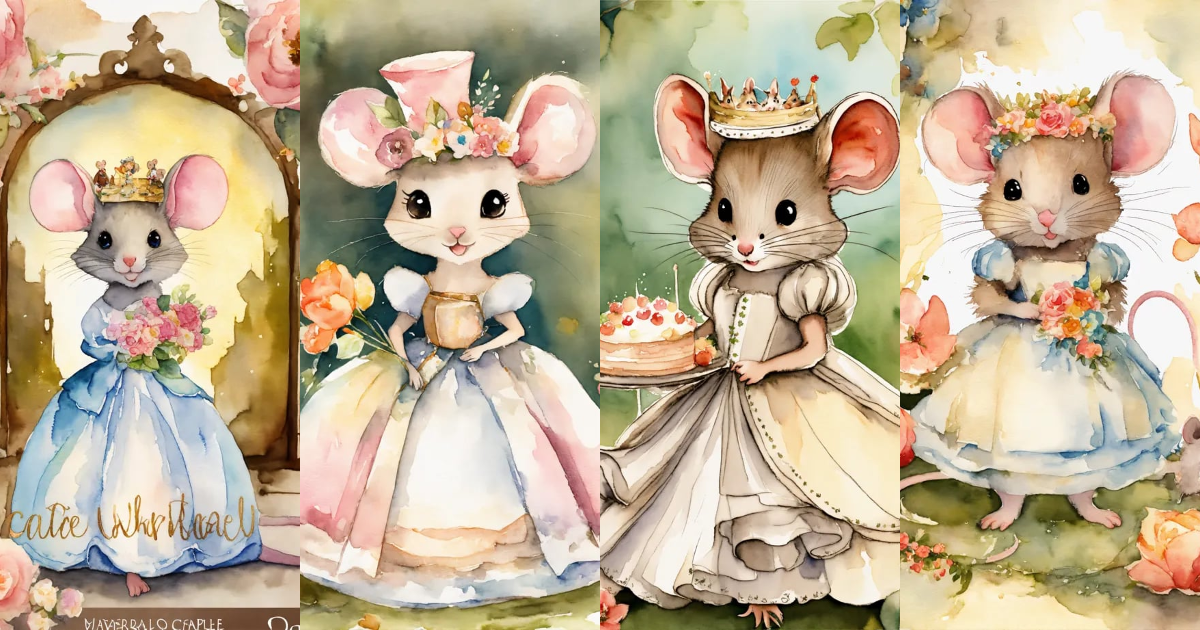 Lexica - Fairytale cute Mice Watercolor Clipart, fairytale Clipart PNG ...