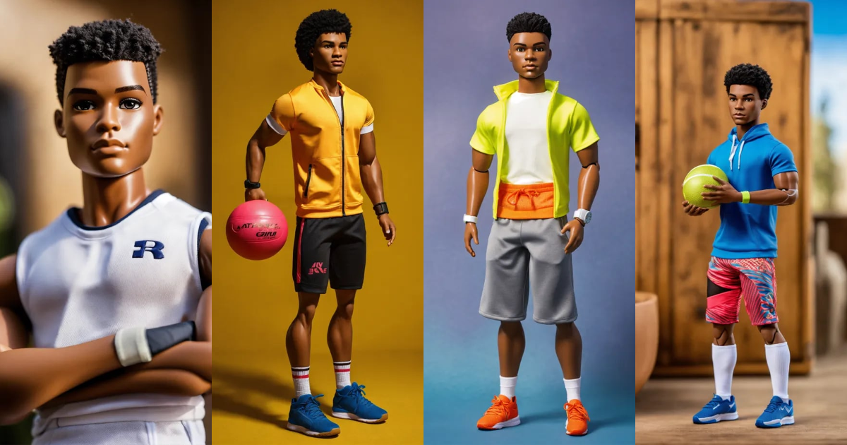 Lexica - Design an athletic African American Ken doll in workout ...