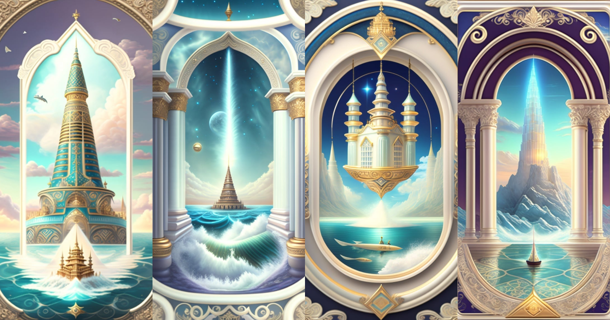 Lexica - Enchanting oracle card, elaborate ornate border. Center ...