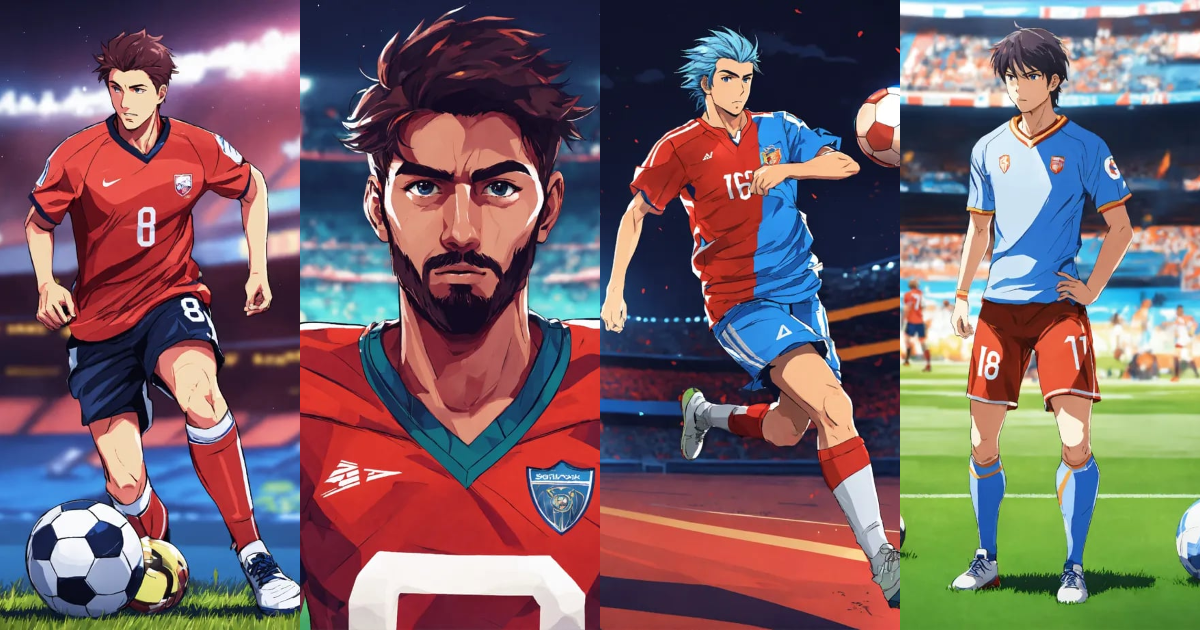 Lexica - Anime style football player in 8k vector quality