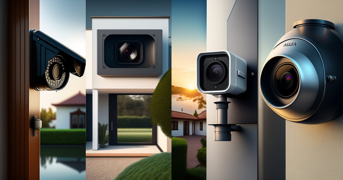 Lexica - Big cctv camera in wall of villa