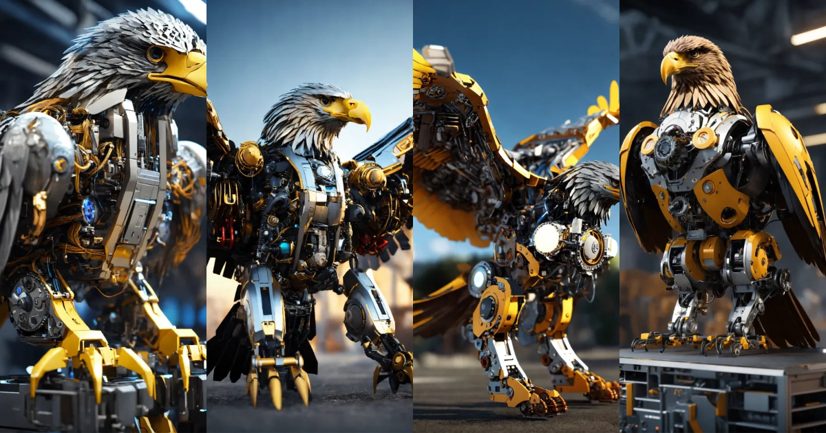 Lexica - Robotic eagle, 8k unreal engine render, wires and gears, photorealistic