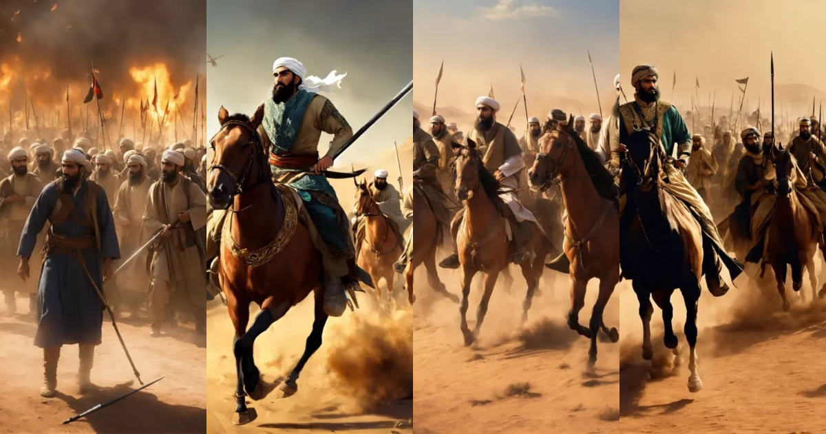 Lexica - Illustrate the dramatic moment when the Muslims unexpectedly ...