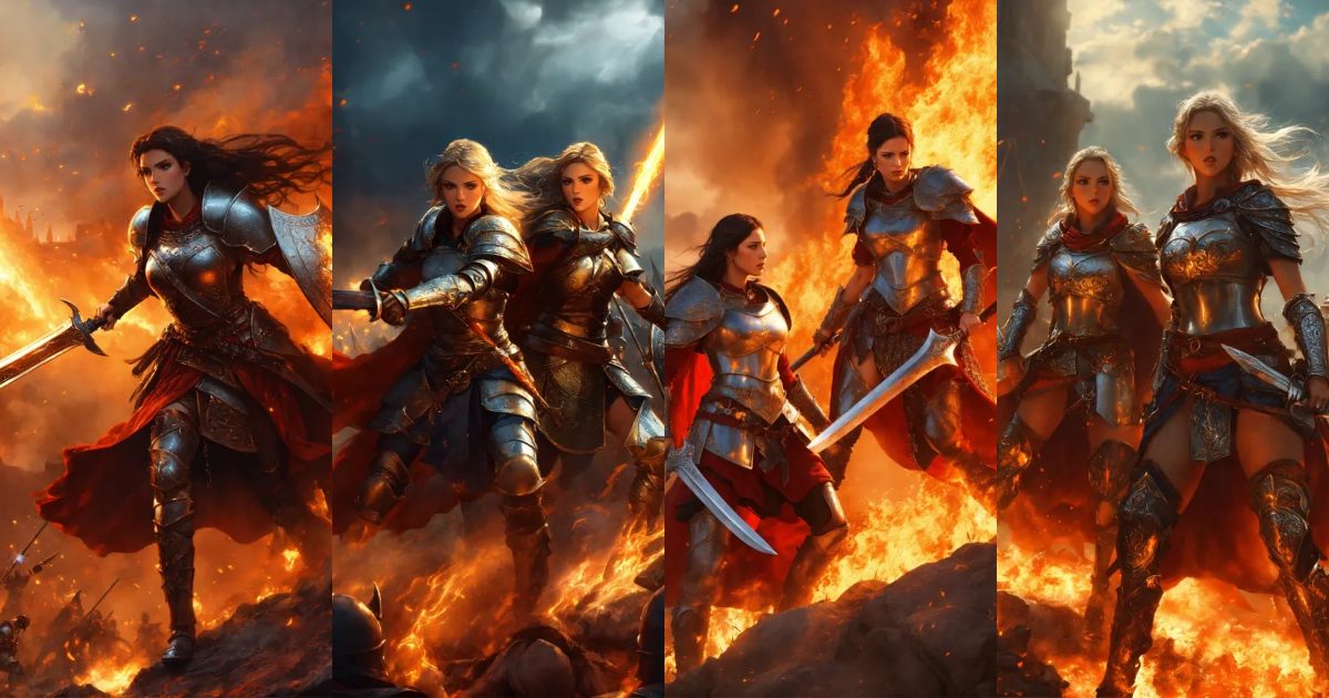 Lexica - An epic fantasy scene featuring a beautiful gorgeous female ...