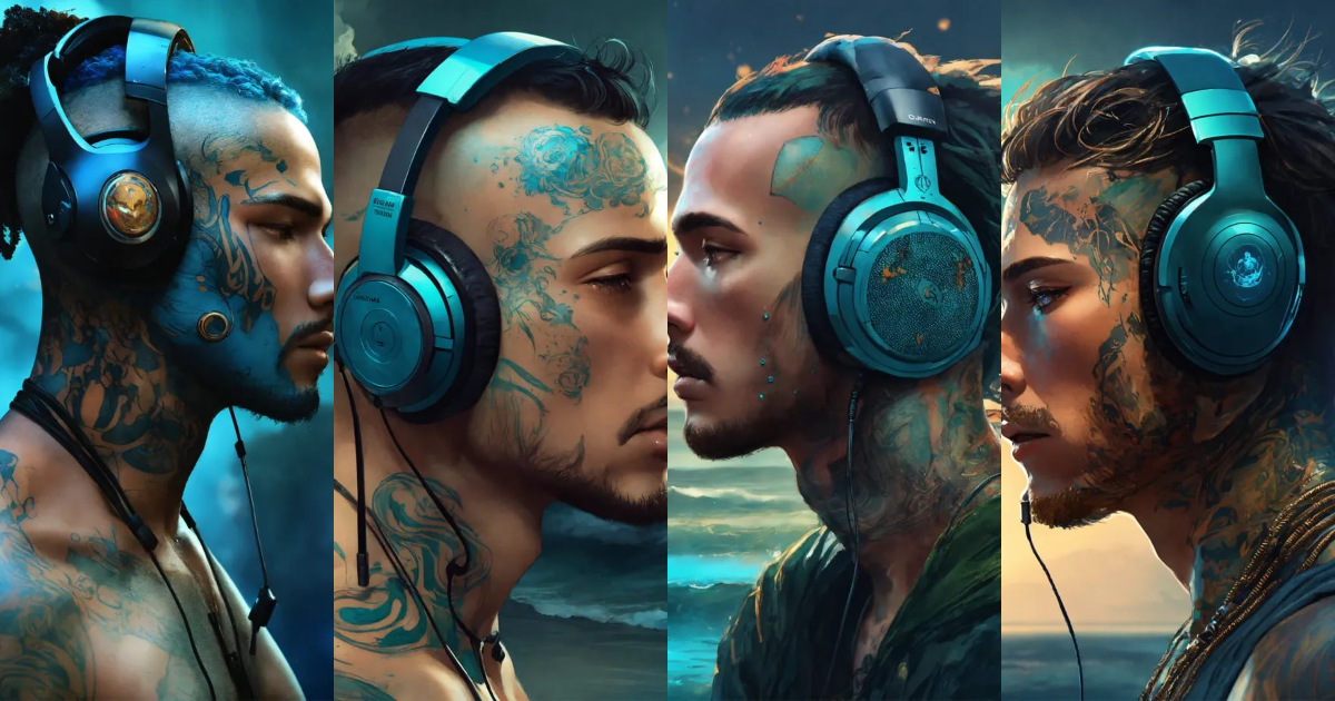 Lexica - Professional portrait of an alien race, tattooed man, big head ...