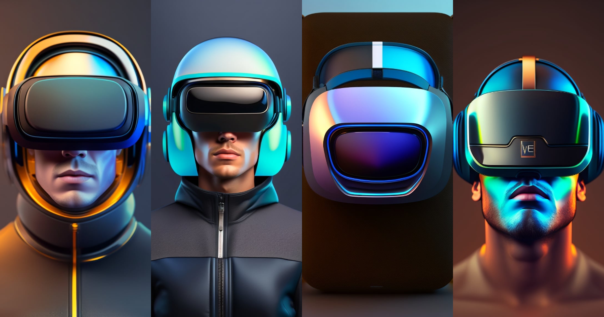 Lexica - Digital art of a futuristic VR headset worn by human, full ...