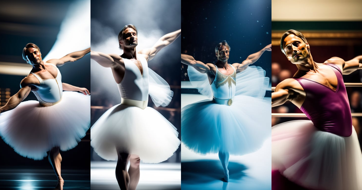 Lexica - Mads mikkelsen dancing ballet in a tutu in the winter