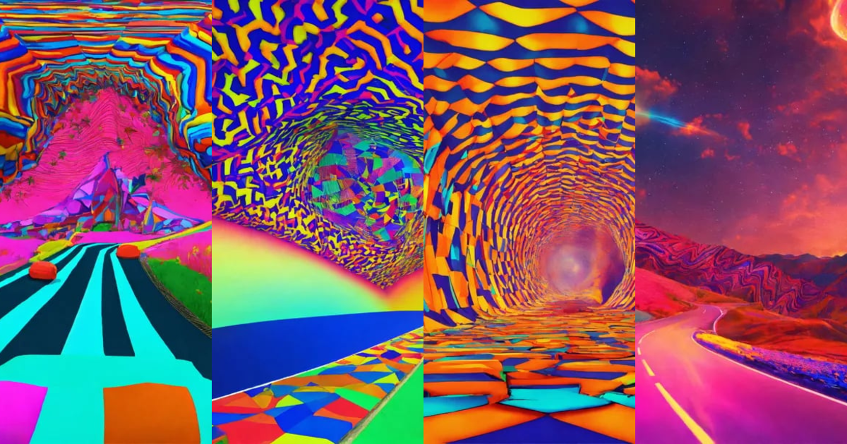 Lexica - Crazy psychedelic road trip geometry image
