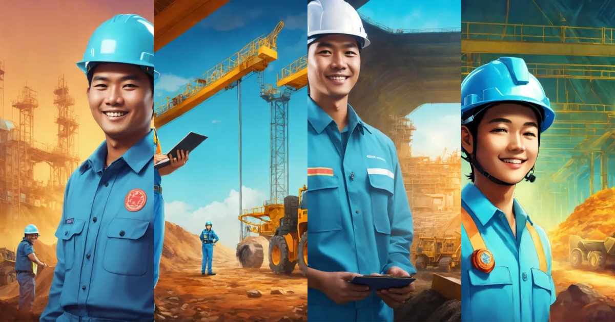 Lexica - Young technical officer wearing light blue engineering uniform ...