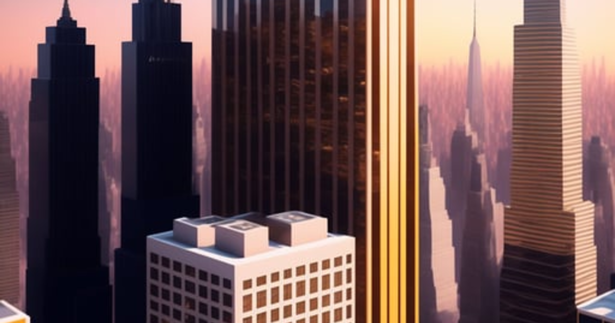 Lexica - 3d New York style skyscrapers, chaotic isometric octane render