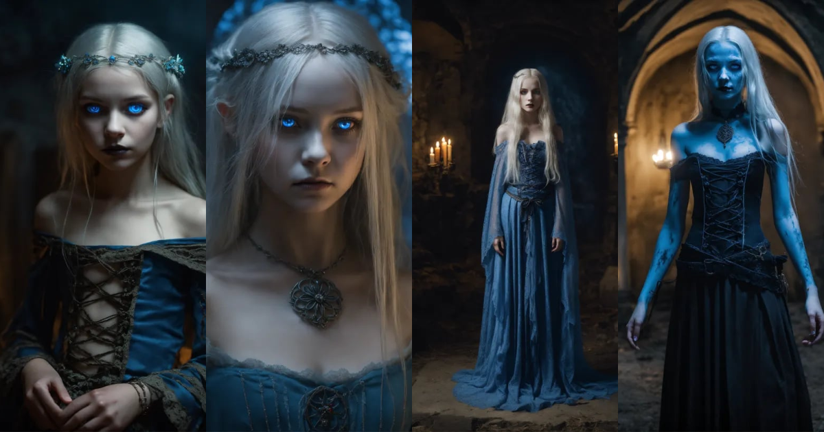 Lexica - Body portrait, twelve year old childish female goth ...