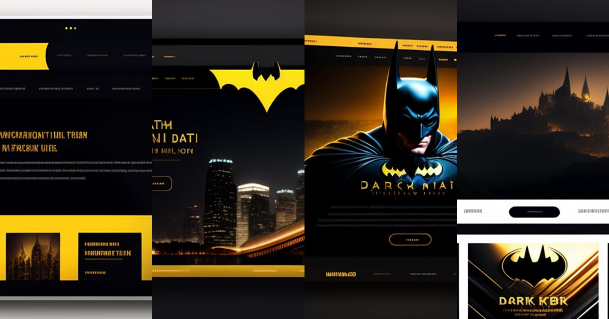 Lexica - Beautiful landing page for a batman website, dark theme, black ...
