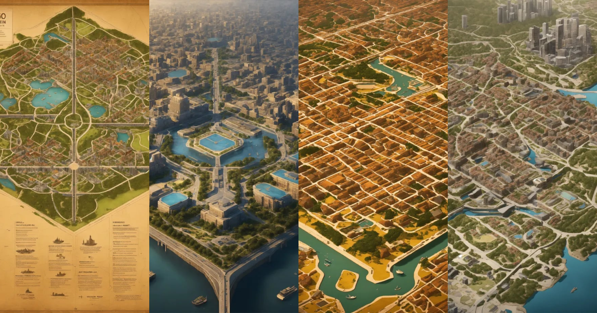 Lexica - Detailed map of a hexagon road system city, best quality ...