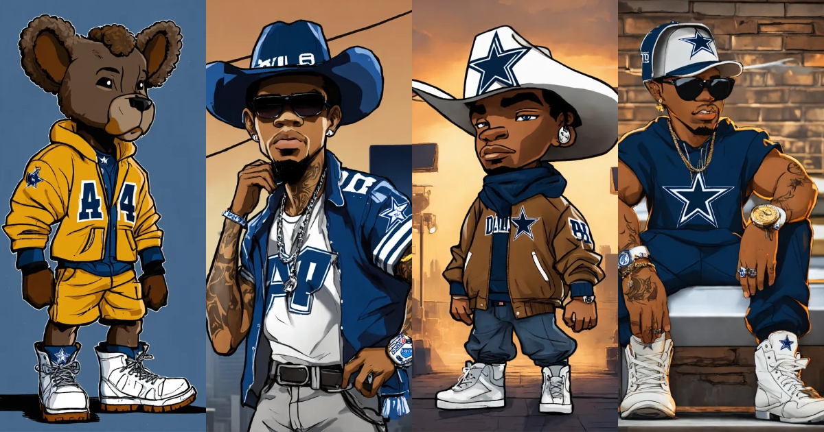 Lexica - Hip hop art style Dallas Cowboys mascot boondocks