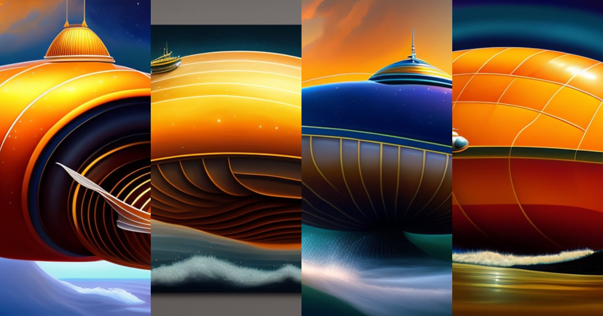 Lexica - Nautilus sea shell spaceship, digital painting