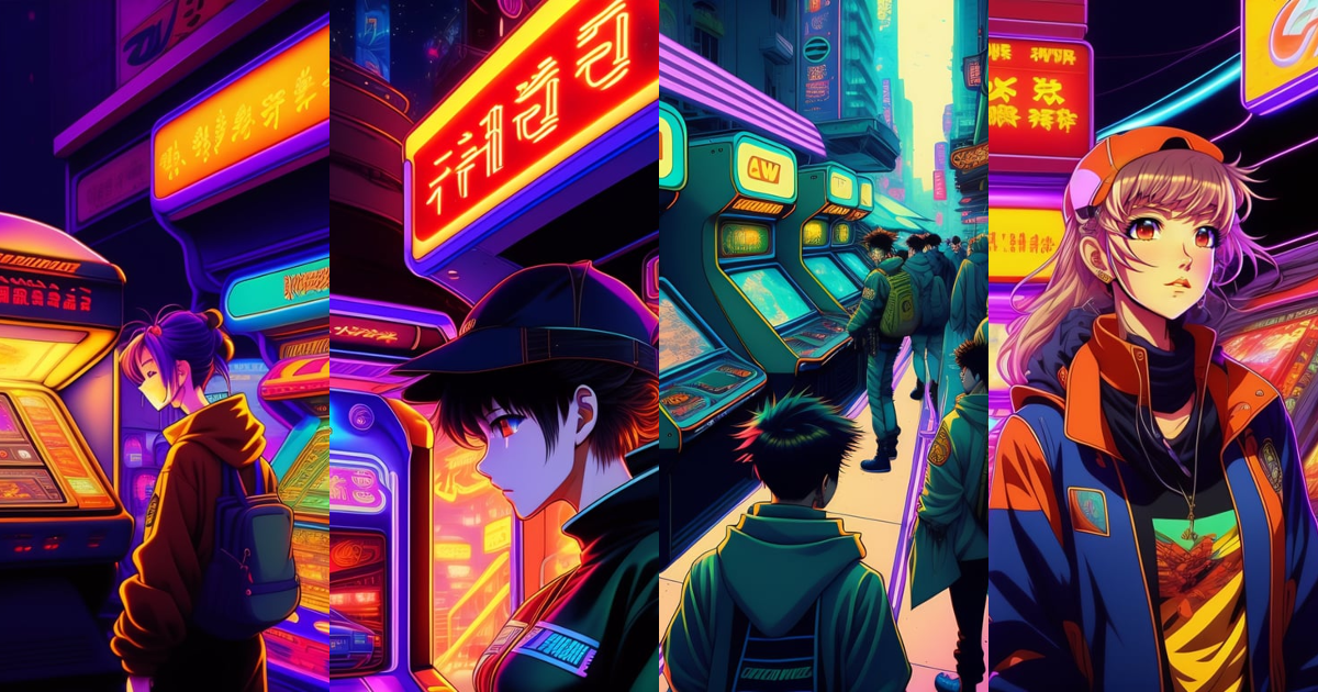Lexica - Vintage 90's anime style environmental wide shot of a chaotic ...