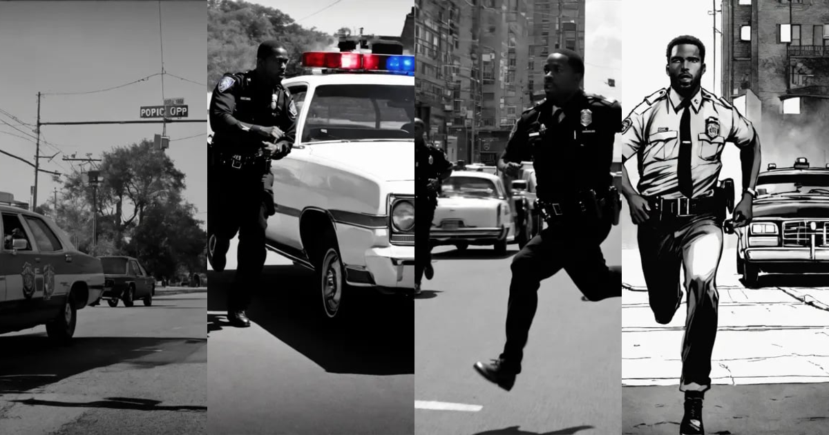 Lexica - A black and white illustration of a 35 year old black man ...