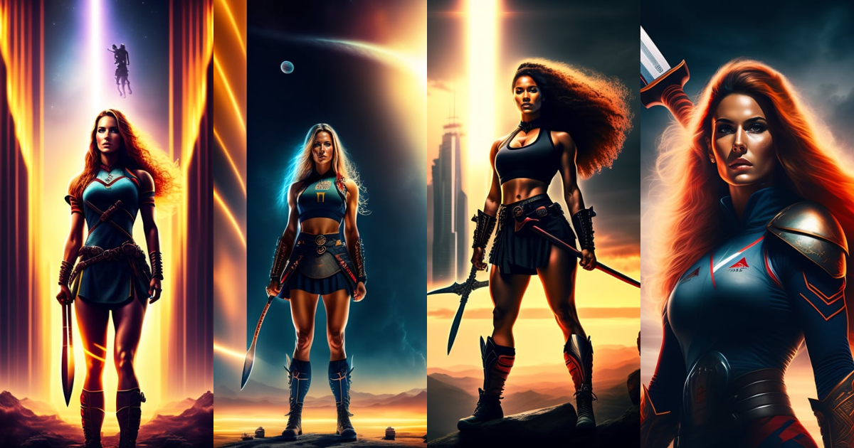 Lexica - A sports goddess of war in clothes with axe in hand, she ...