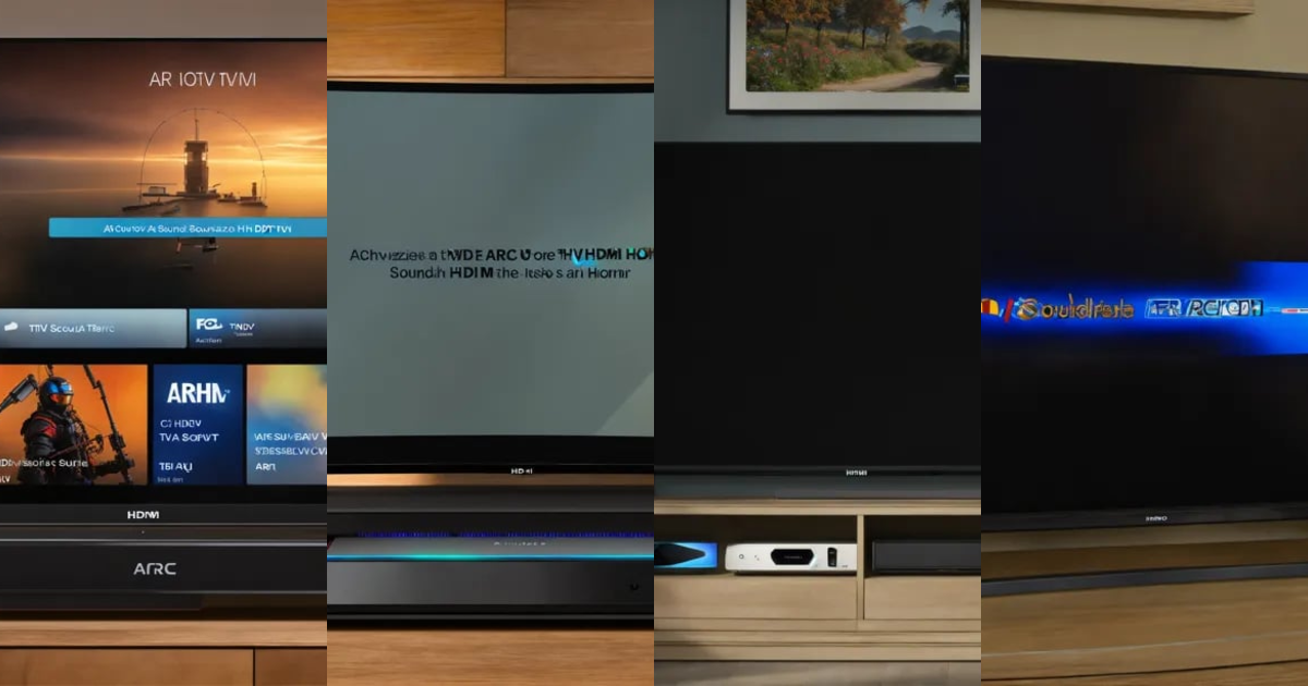 Lexica - Visualize an HDMI ARC port, with a TV and a soundbar, showing ...