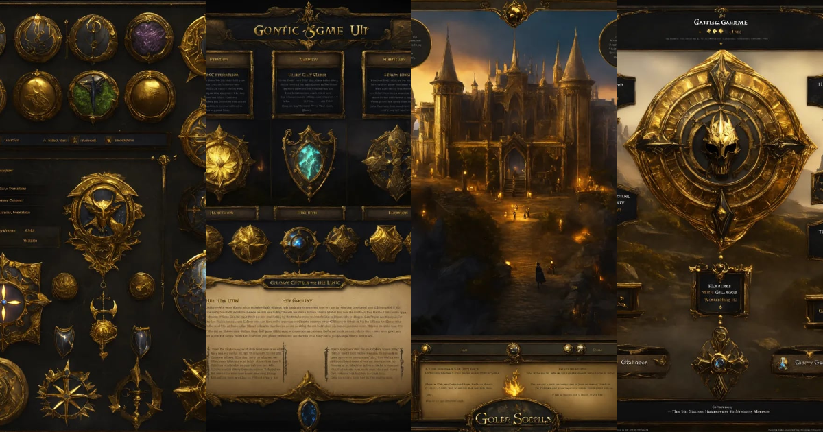 Lexica - Gothic game ui design, the elder scrolls, fantasy, heroic ...
