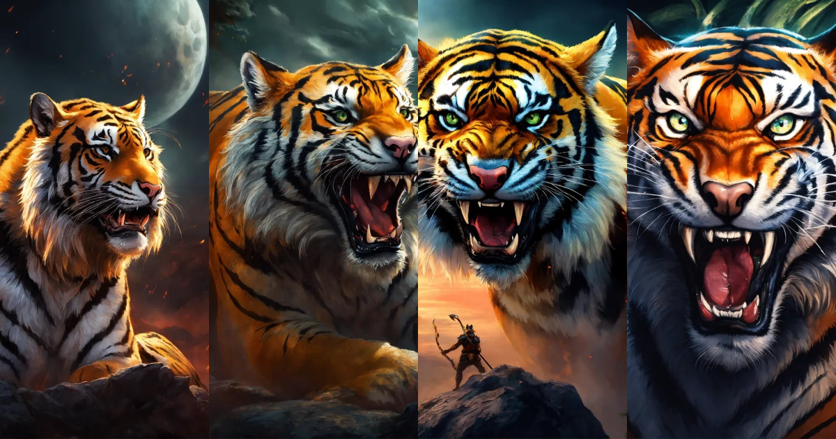 Lexica - Visual representation of "RKOTIGRES", content a roaring tiger ...