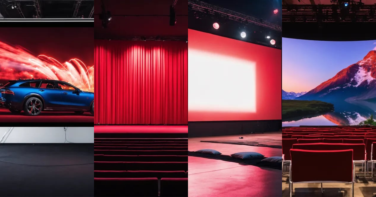 Lexica - Elegant black red white light concert projection screen