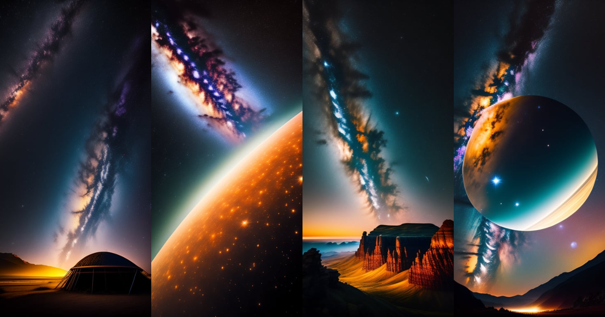 Lexica - Portrait of space and earth with stars and the Milky Way