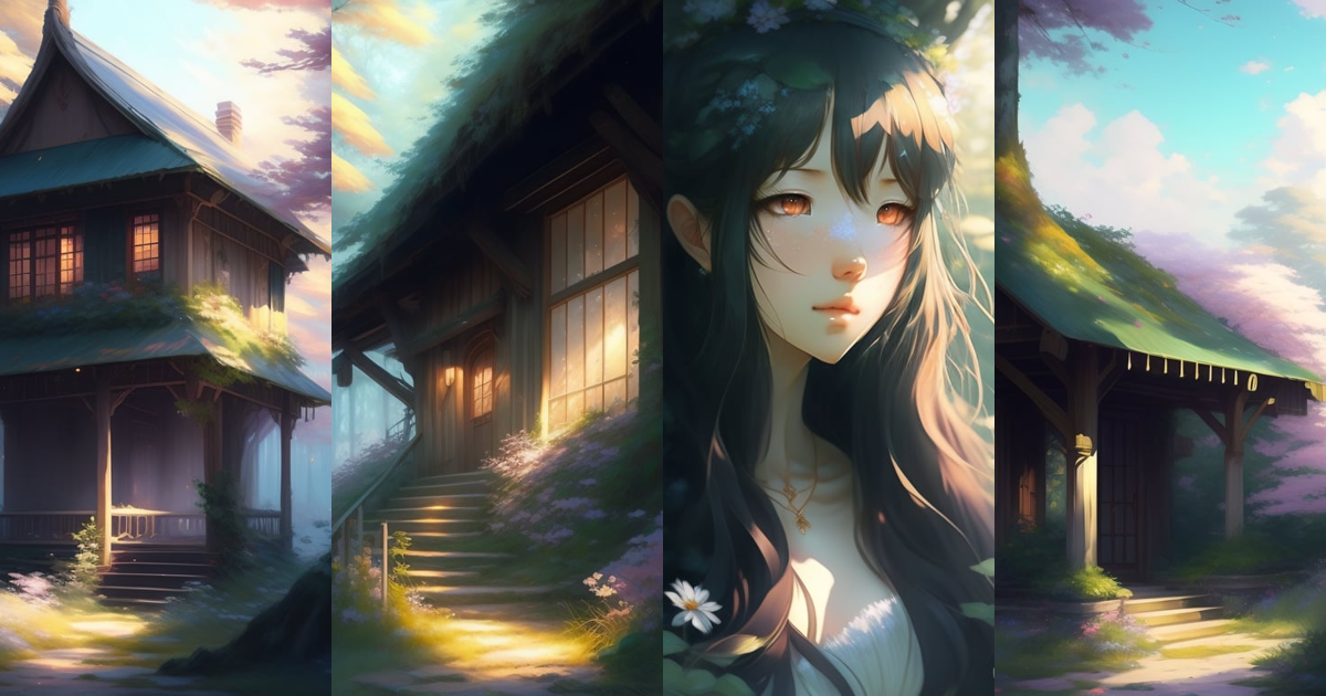Lexica - Old veranda in the thickets, anime, strong impressionistic ...