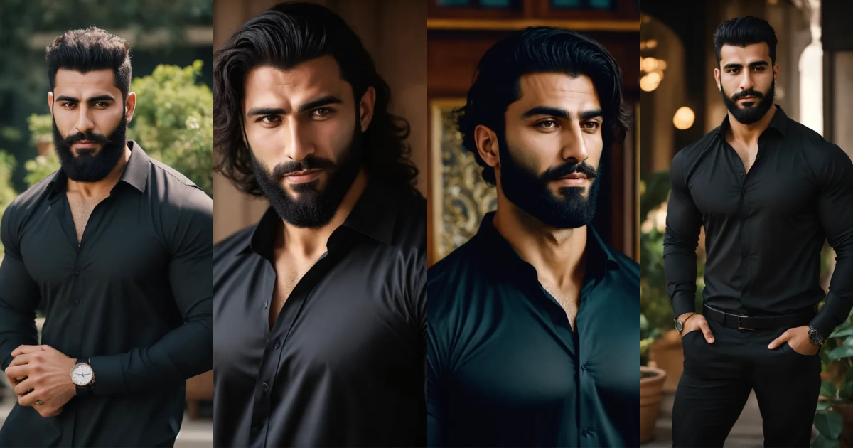 Lexica - A handsome Arabic man, with a tall muscular build, shoulder ...