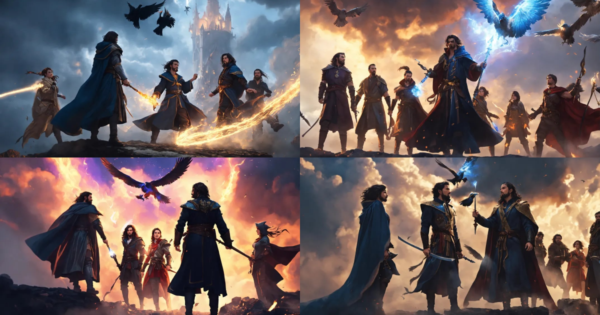 Lexica - Dark medium hair french goatee wizard robes male creating ...