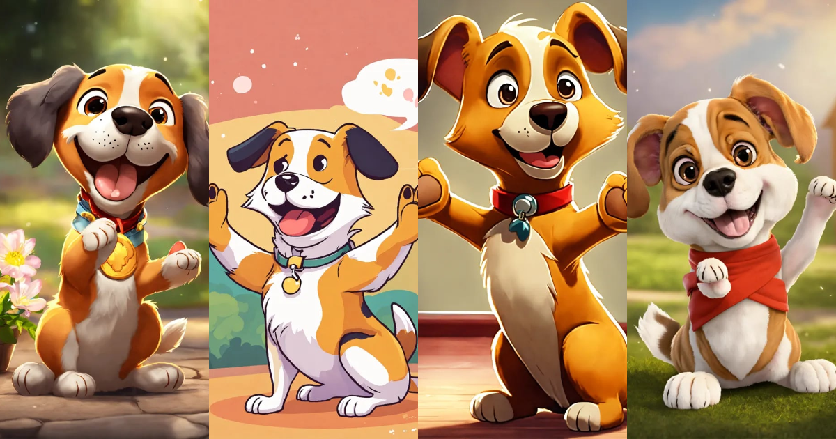 Lexica - Cartoon dog clapping