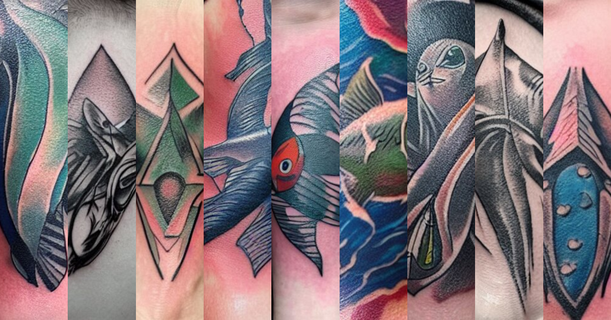 Lexica - Tattoo of the windfish from zelda links awakening silhouette